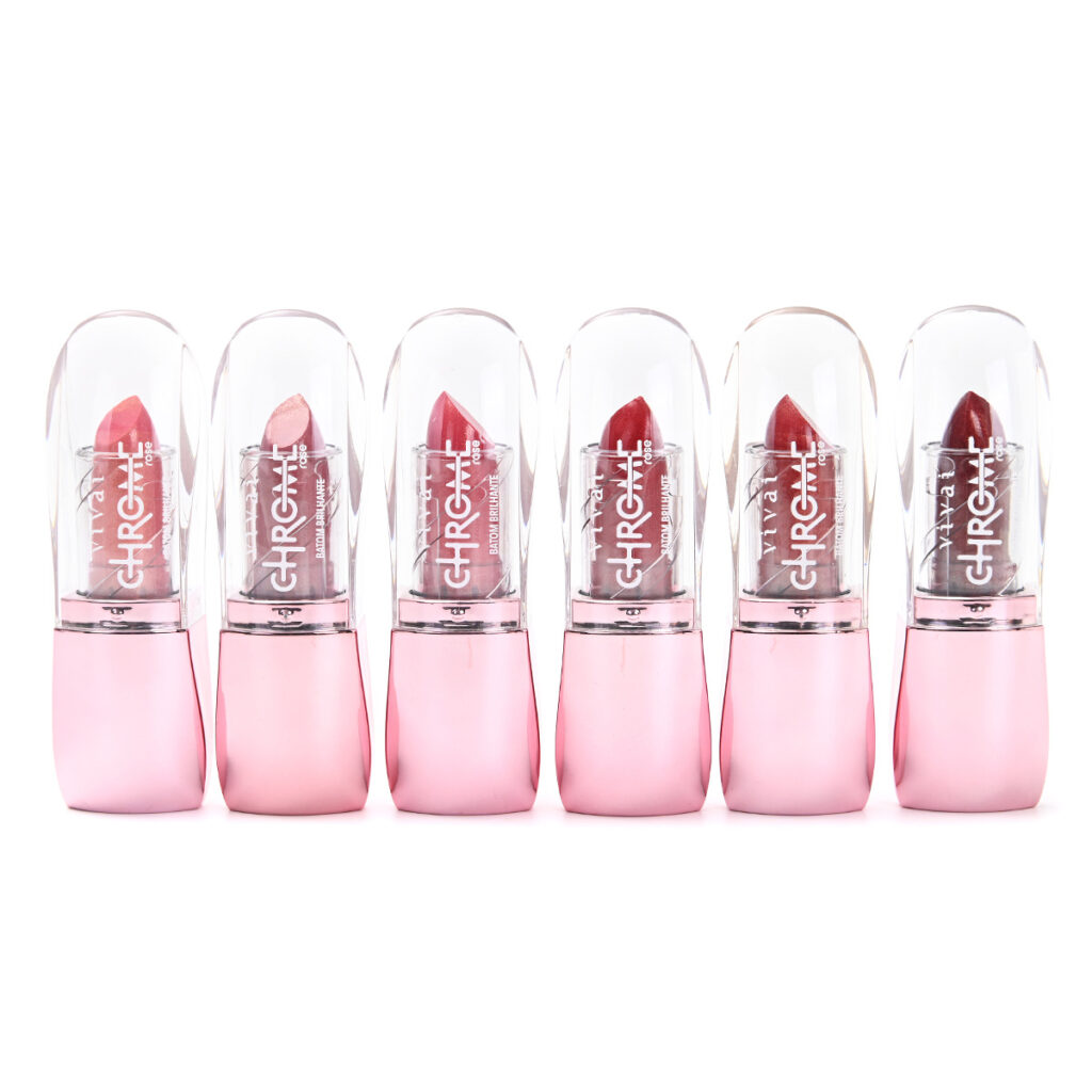 Batom Chrome Rose - Vivai Cosméticos